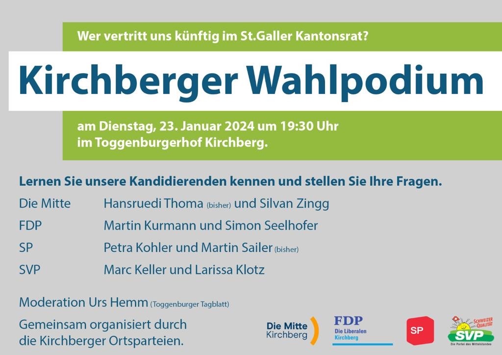 Kirchberger Wahlpodium - SP Toggenburg